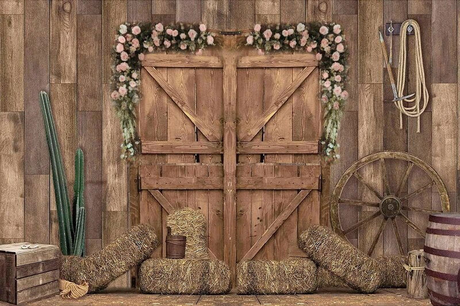 Western Cowboy Rustic Wood Interior Wedding Backdrop Cactus Floral ...