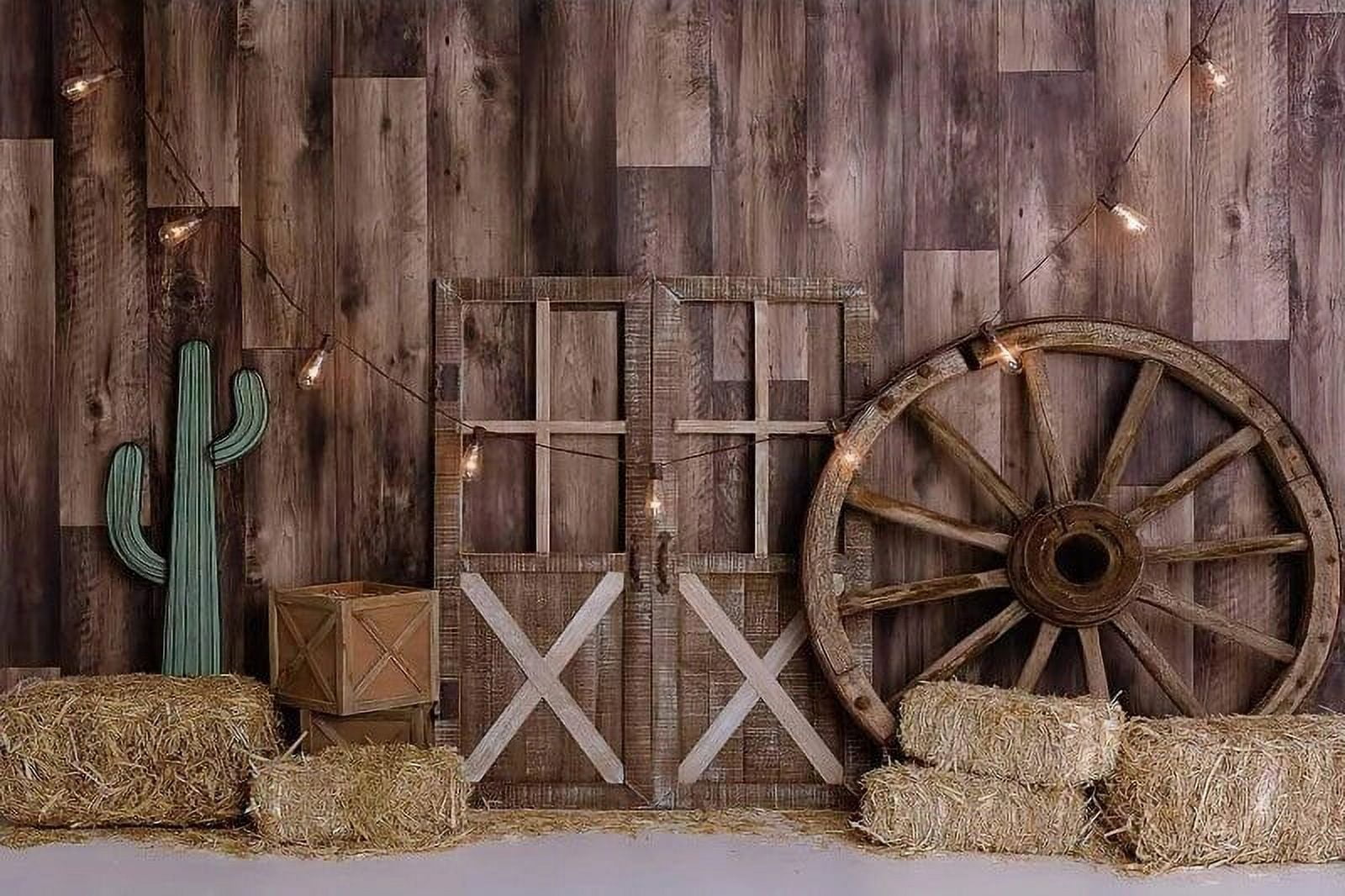 Western Cowboy Rustic Wood Interior Wedding Backdrop Cactus Floral ...