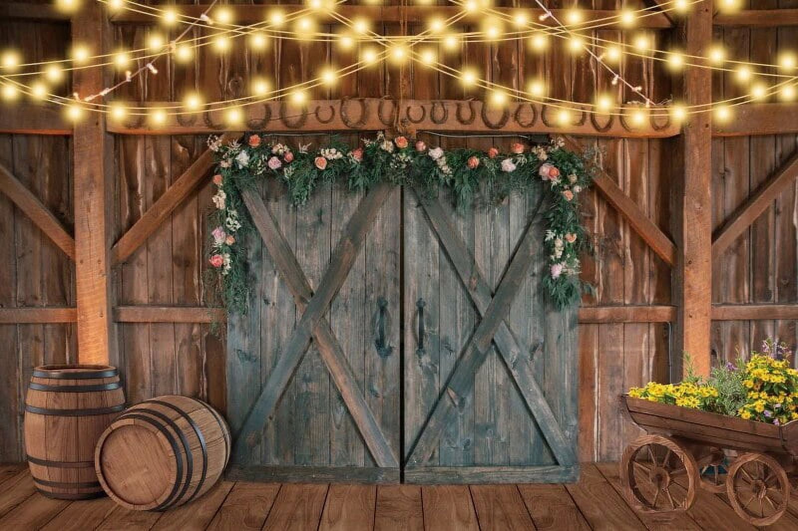 Western Cowboy Rustic Wood Interior Wedding Backdrop Cactus Floral ...