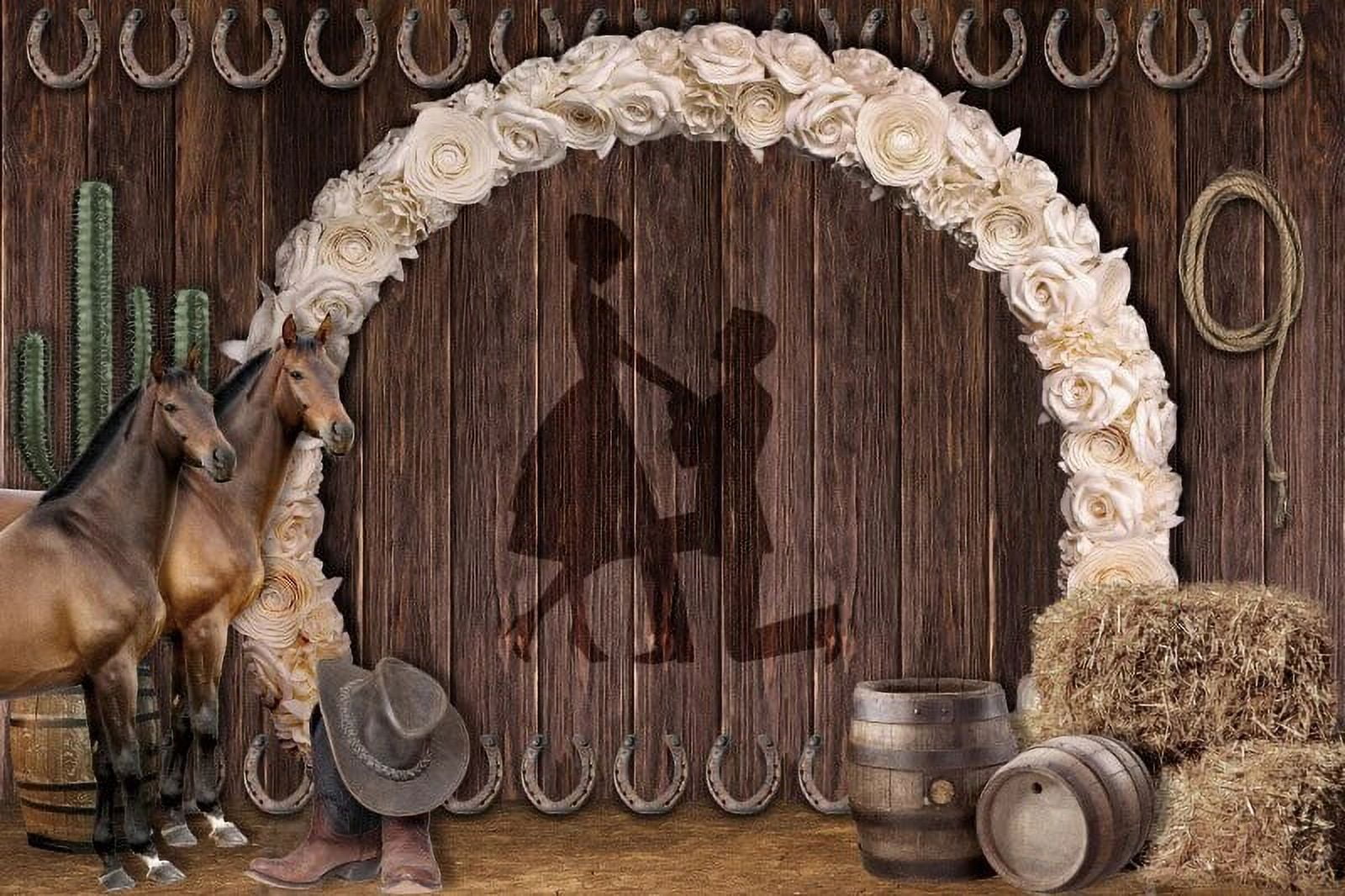 Western Cowboy Rustic Wood Interior Wedding Backdrop Cactus Floral ...