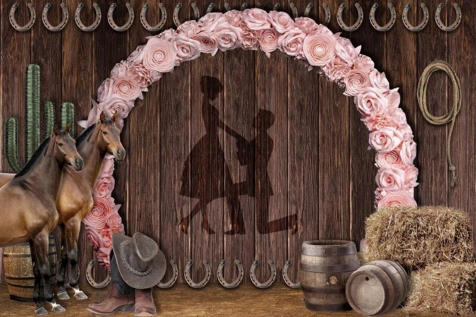 Western Cowboy Rustic Wood Interior Wedding Backdrop Cactus Floral ...