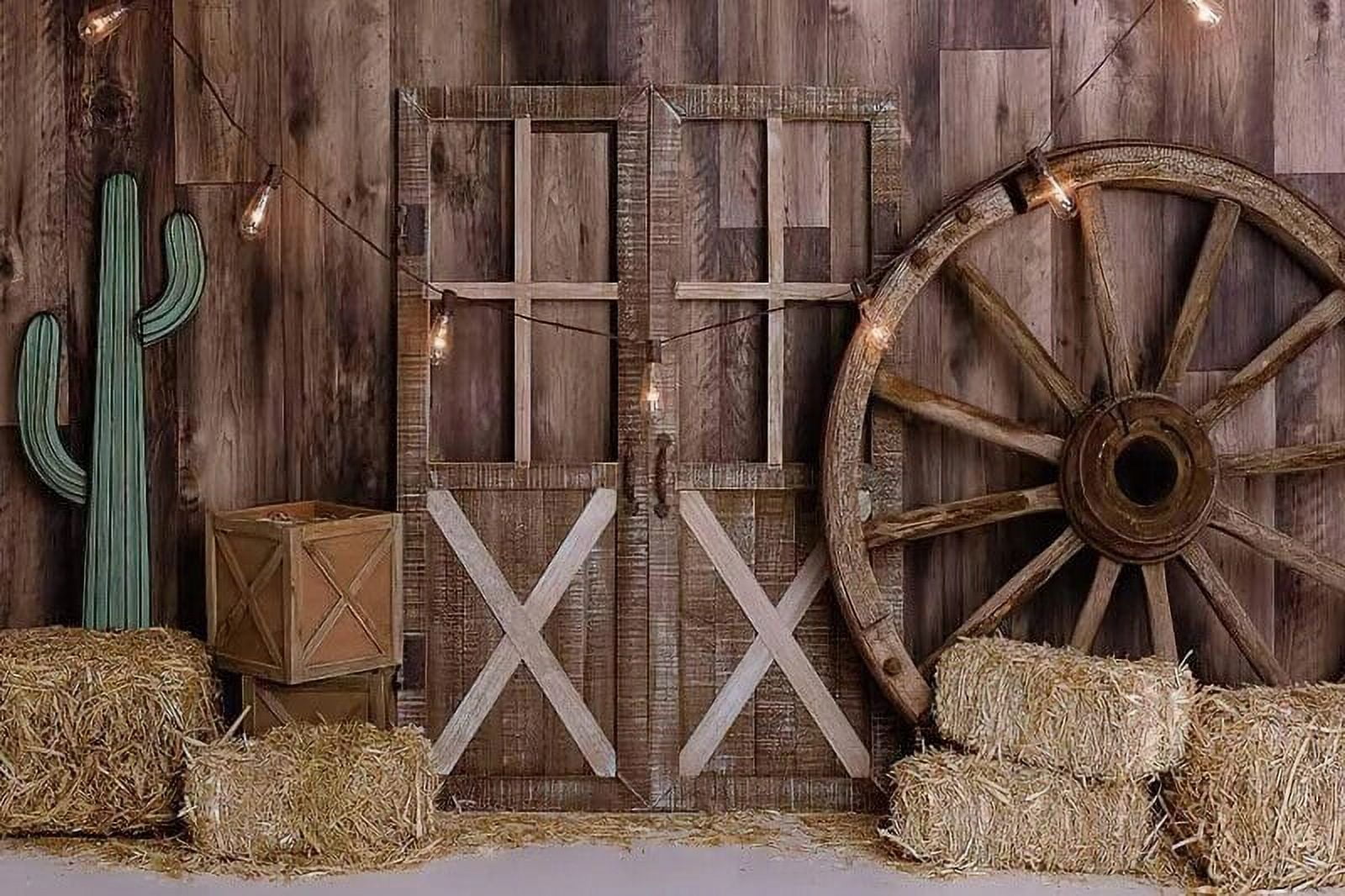Western Cowboy Rustic Wood Interior Wedding Backdrop Cactus Floral ...
