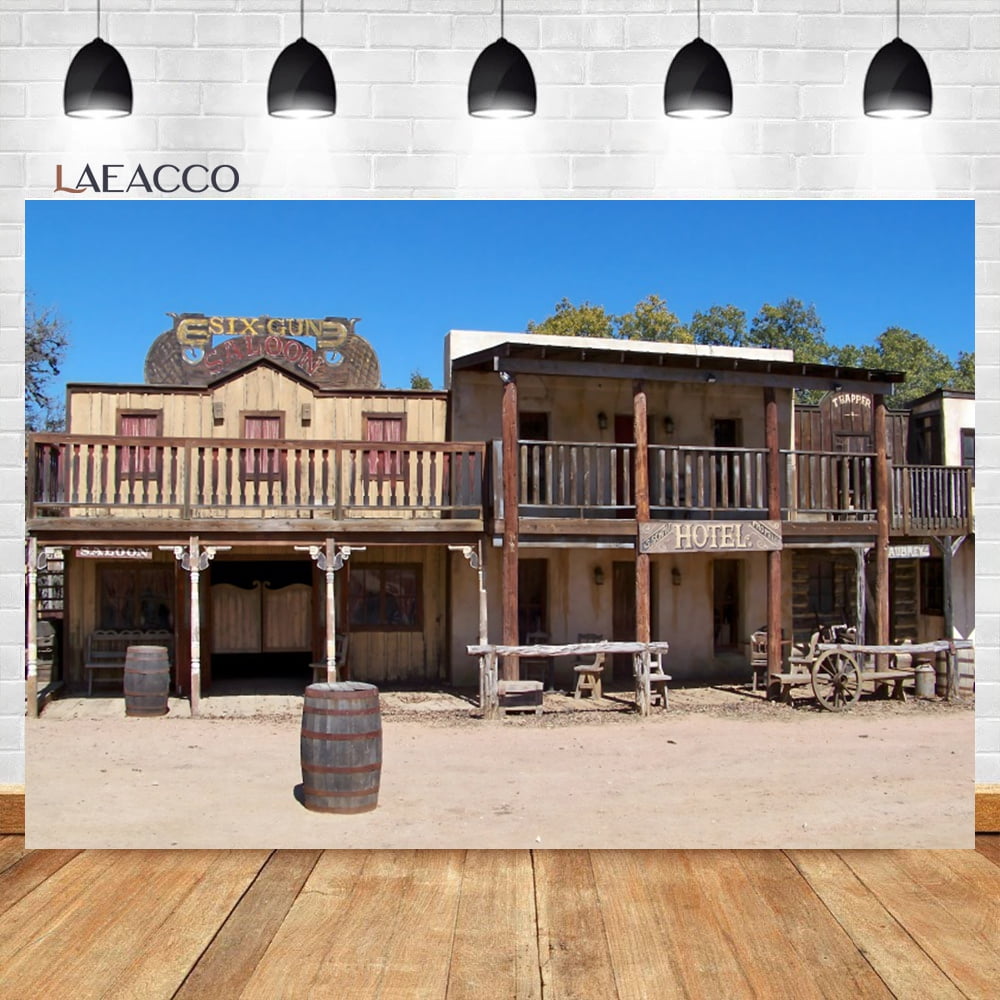 Western Cowboy Saloon Backdrop Wild West Wood Architecture Vintage ...