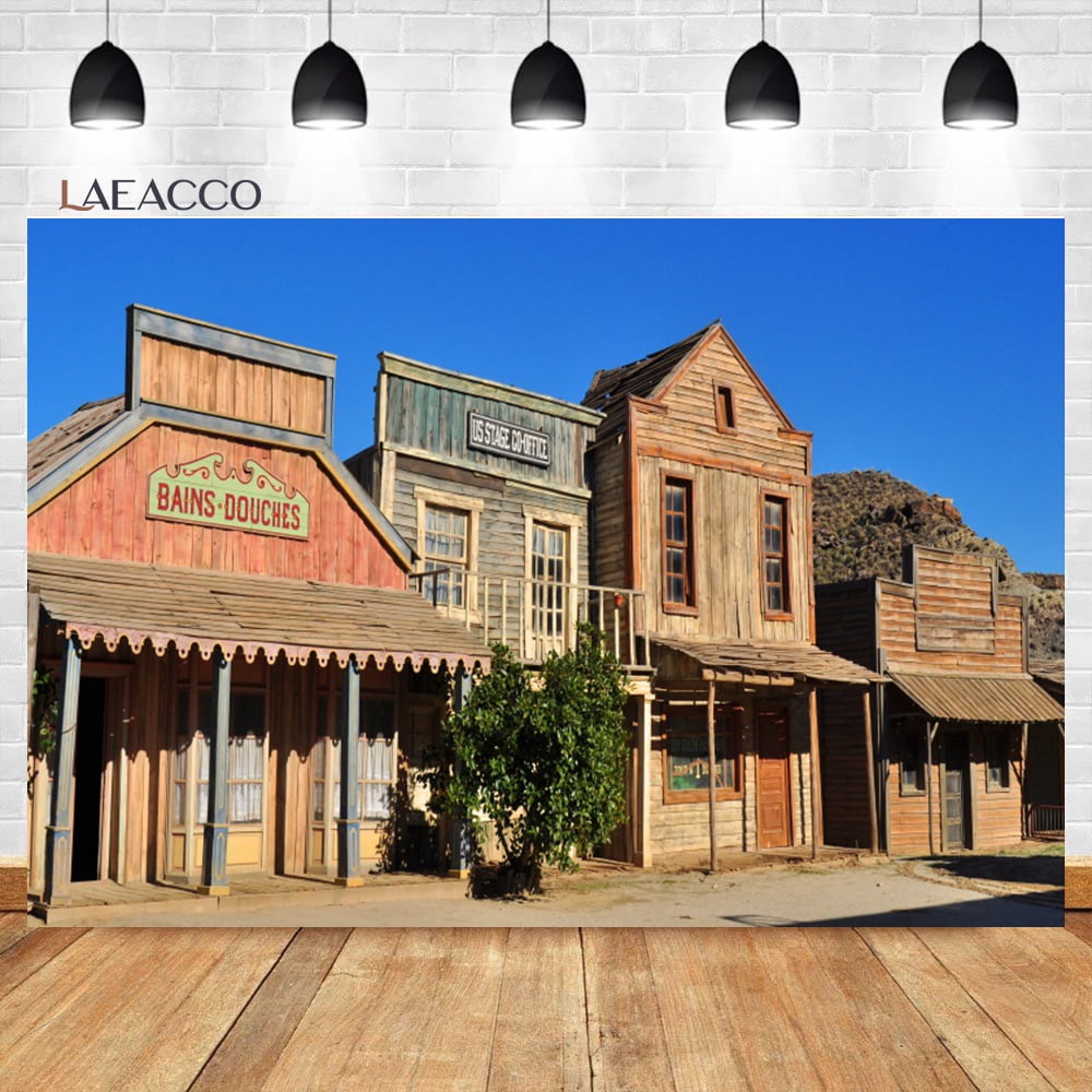 Western Cowboy Saloon Backdrop Wild West Wood Architecture Vintage ...