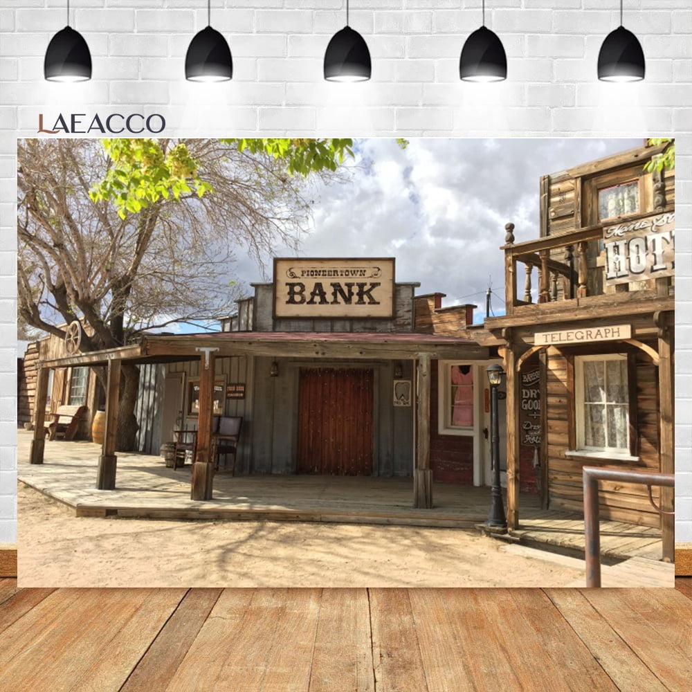 Western Cowboy Saloon Backdrop Wild West Wood Architecture Vintage ...