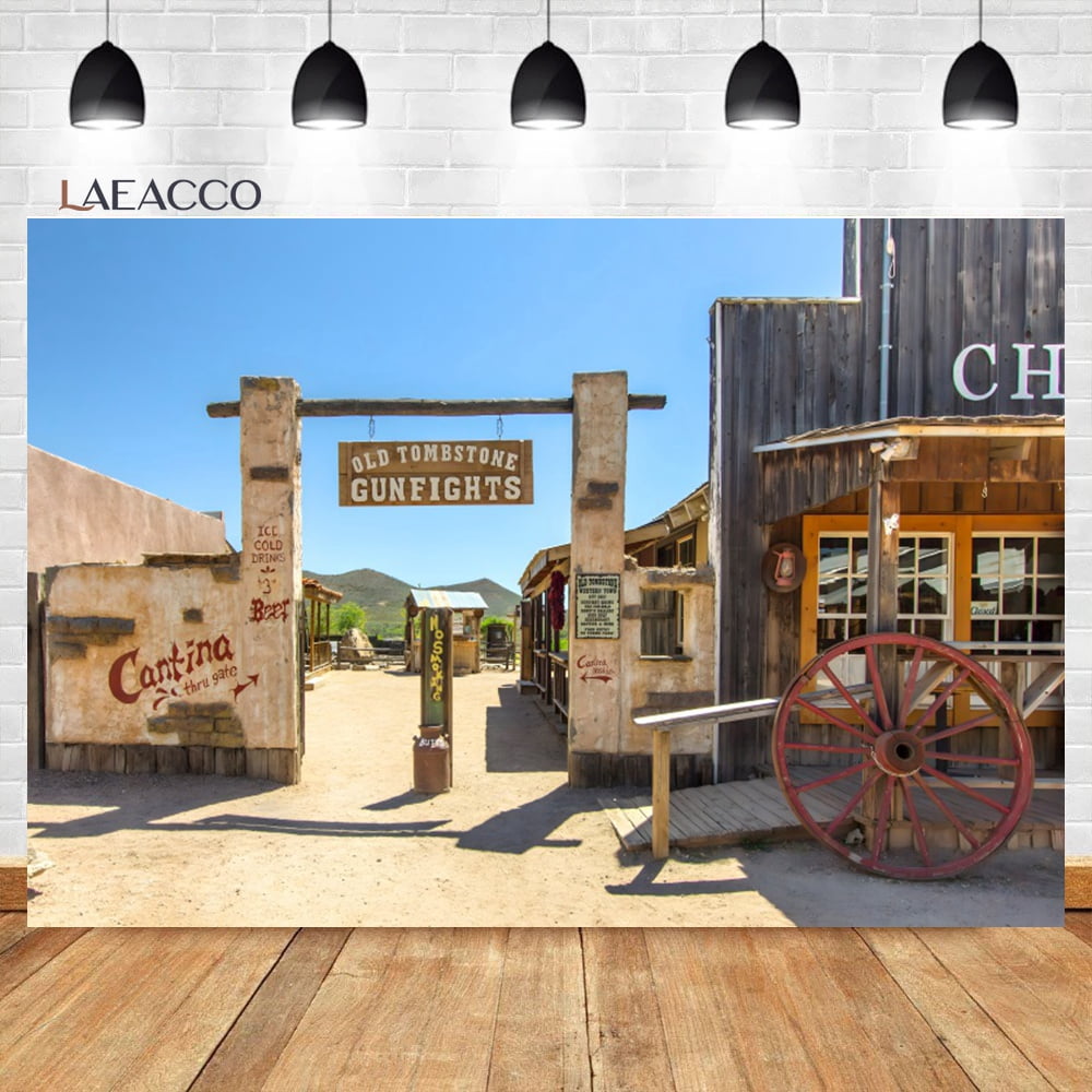 Western Cowboy Saloon Backdrop Wild West Wood Architecture Vintage ...