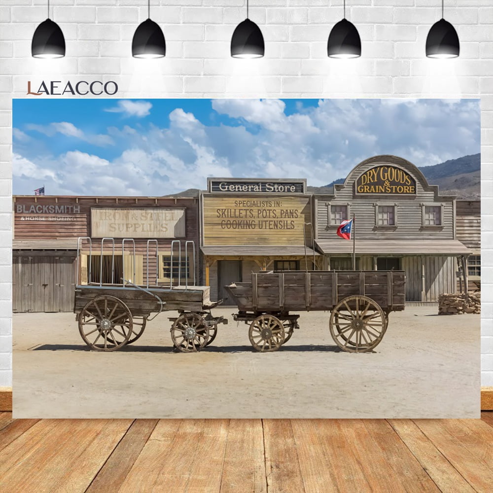 Western Cowboy Saloon Backdrop Wild West Wood Architecture Vintage ...