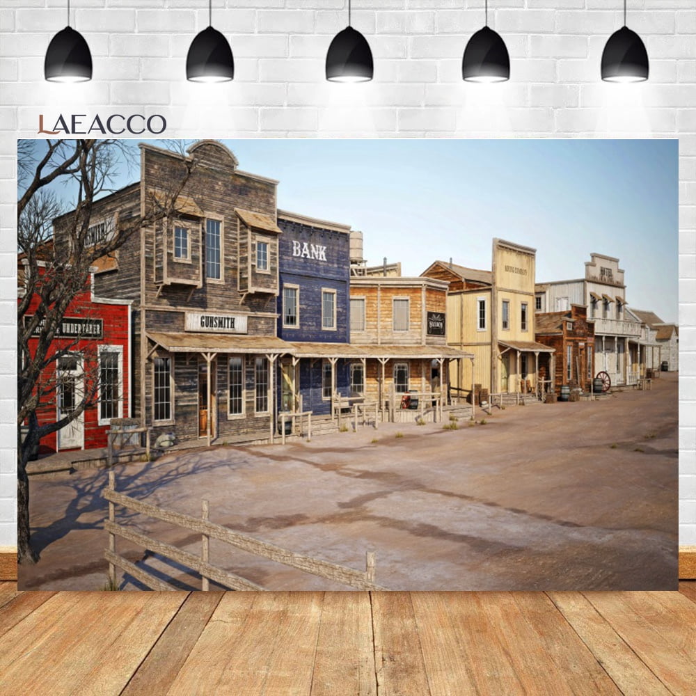 Western Cowboy Saloon Backdrop Wild West Wood Architecture Vintage ...