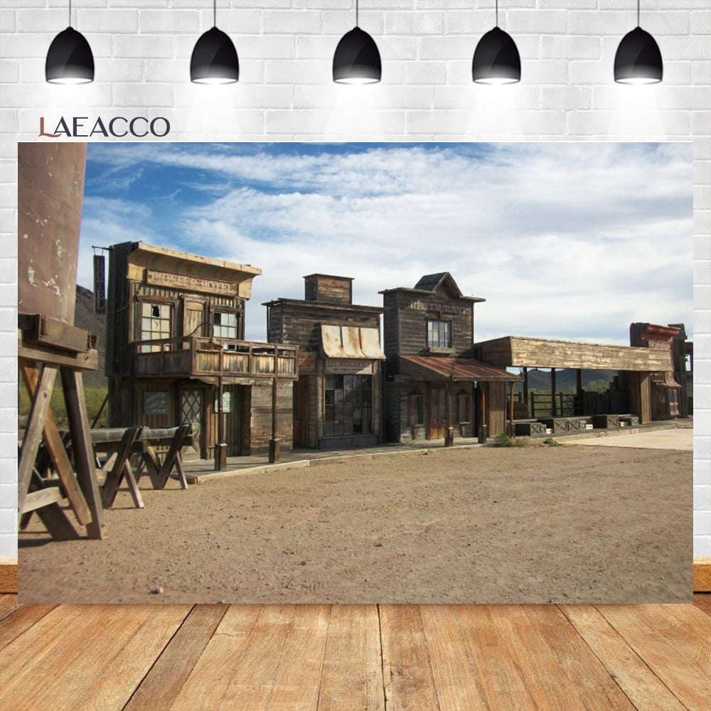 Western Cowboy Saloon Backdrop Wild West Wood Architecture Vintage ...