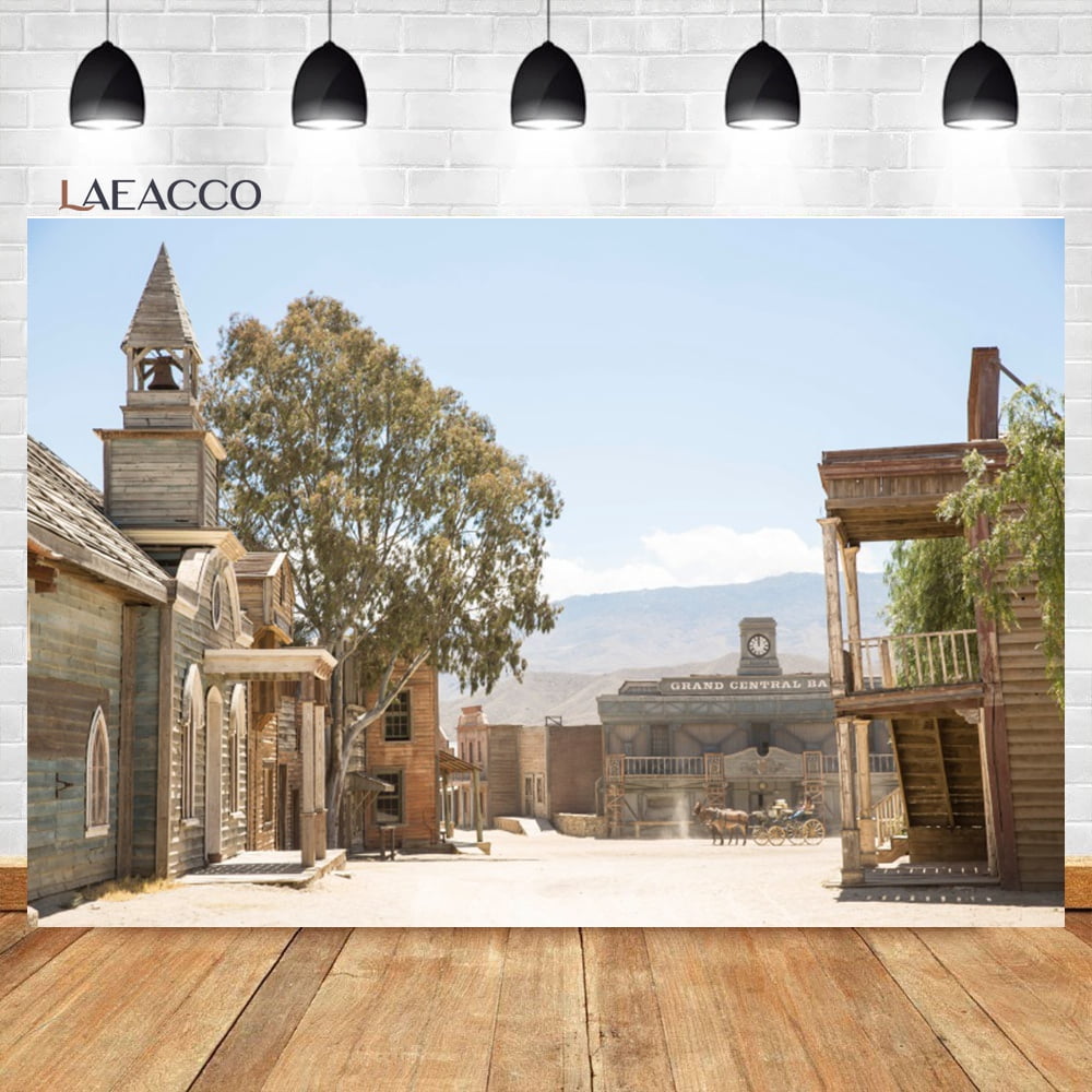 Western Cowboy Saloon Backdrop Wild West Wood Architecture Vintage ...