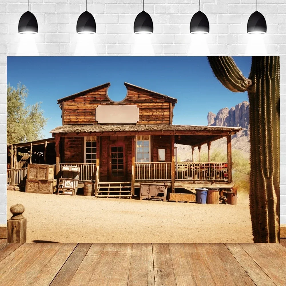Western Cowboy Scenic Backdrop West Cowboy City Town Saloon Wooden ...