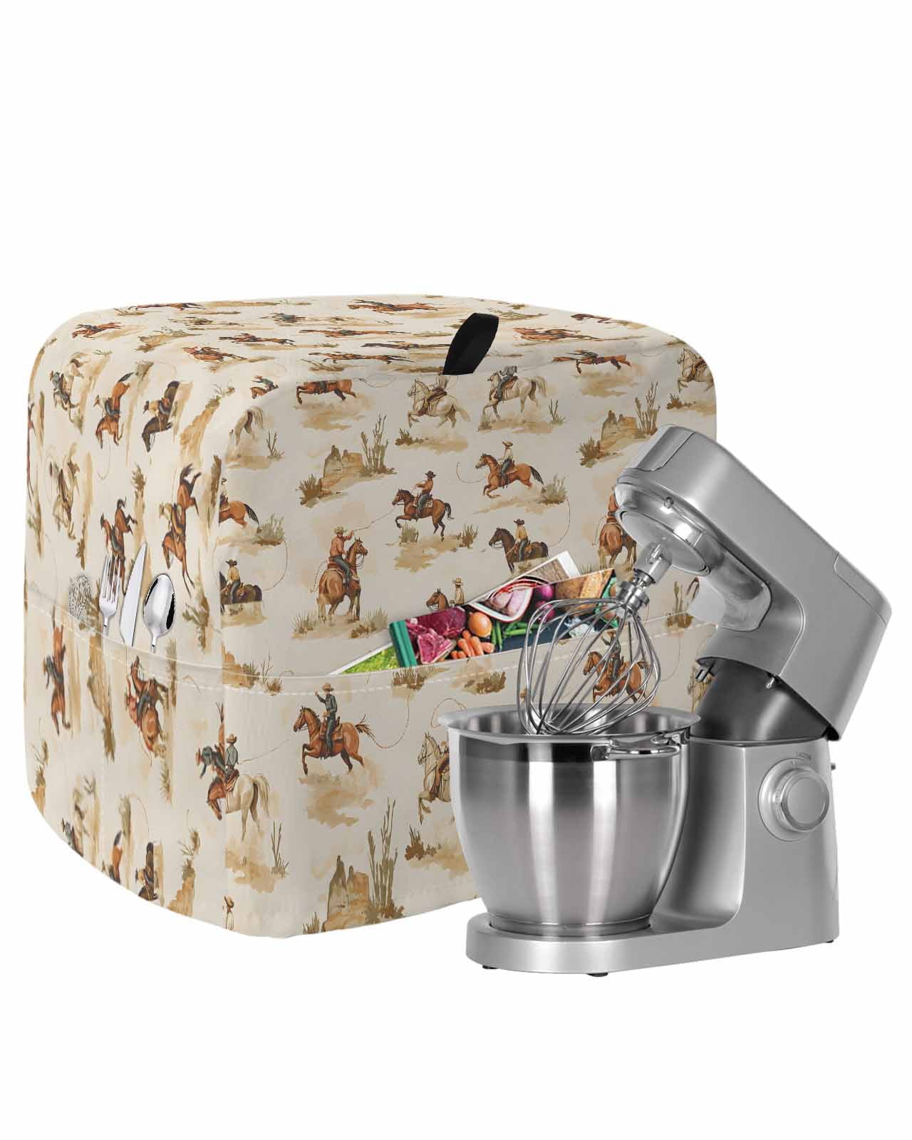 Western Cowboy Stand Mixer Dust Cover with Storage Pocket & Handles ...
