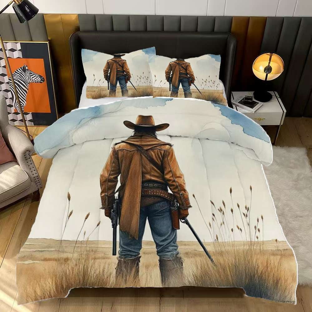 Western Cowboy Style Comforter Set King Size Bedding Set For Travl ...