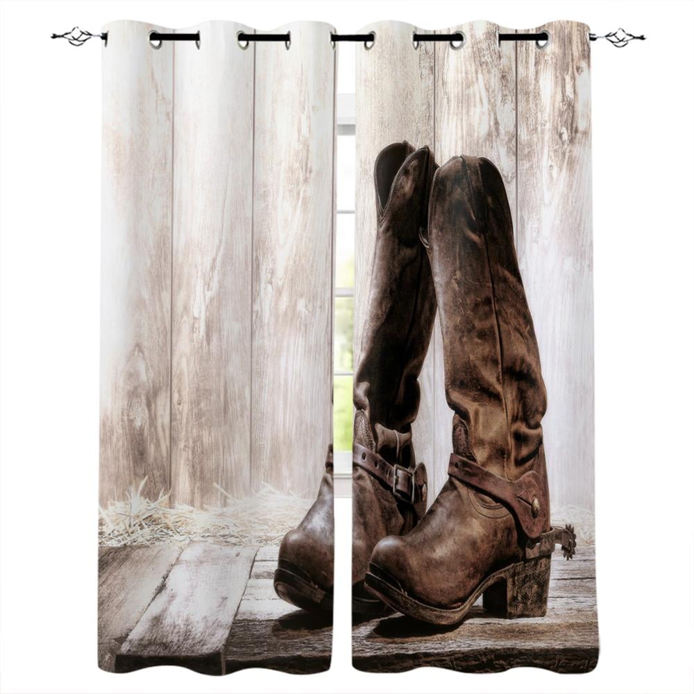 Western Cowboy Style Window Curtain Bedroom Kitchen r Curtain Panel ...