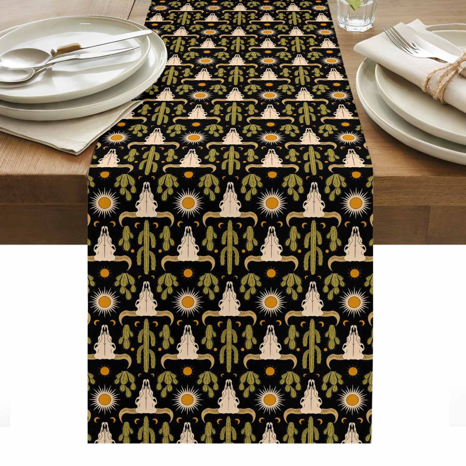 Western Cowboy Table Runner - 90 Inch Long, Kitchen Dining Table Runner ...