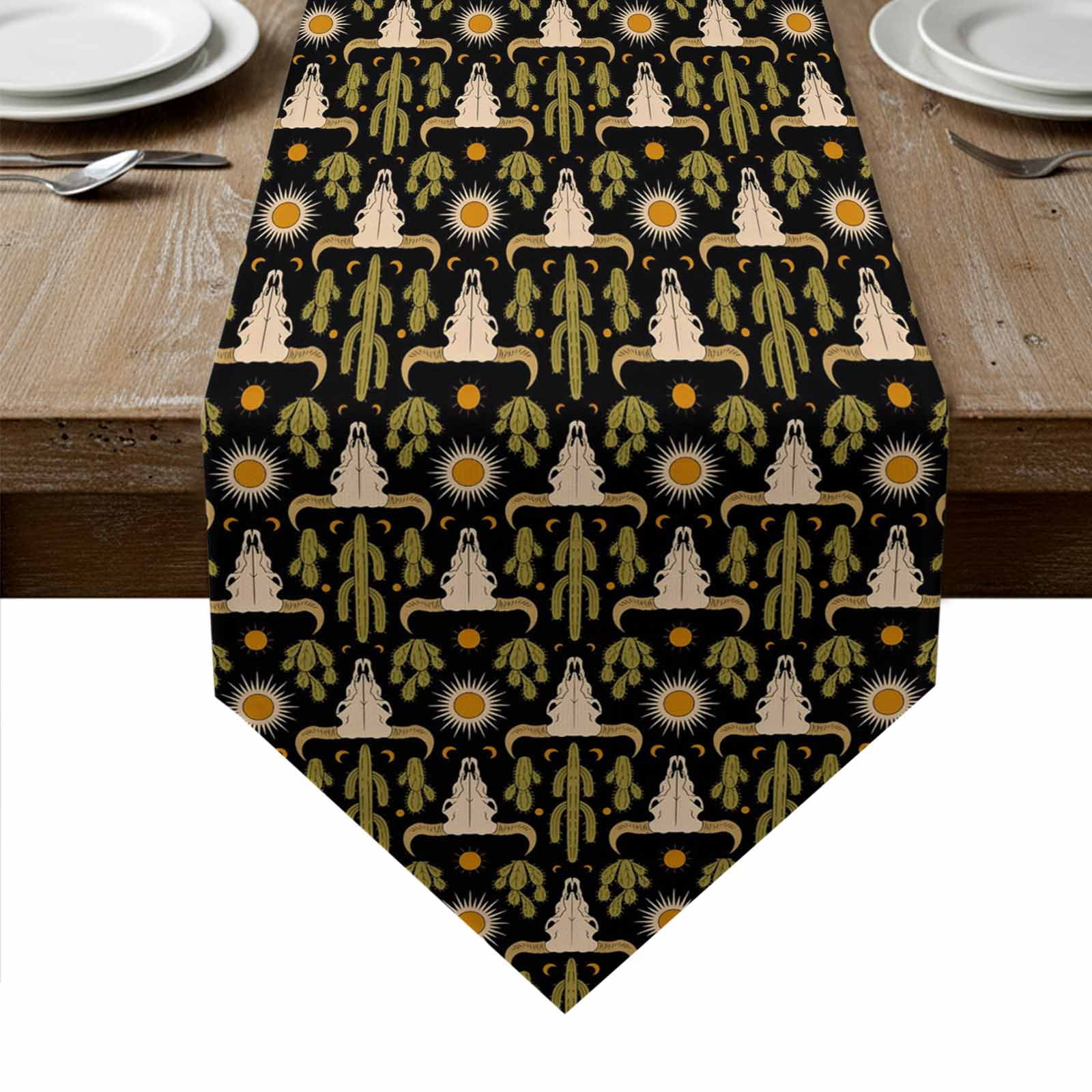 Western Cowboy Table Runner Linen Burlap Table Runner 70 Inches Long ...