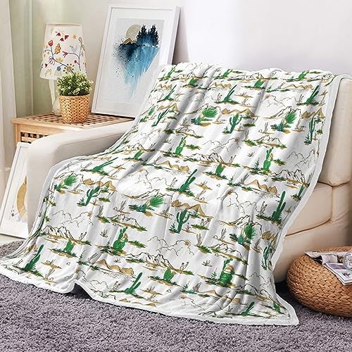 Western Cowboy Throw Blankets, Wild West Cowboy Ride Horse Desert ...
