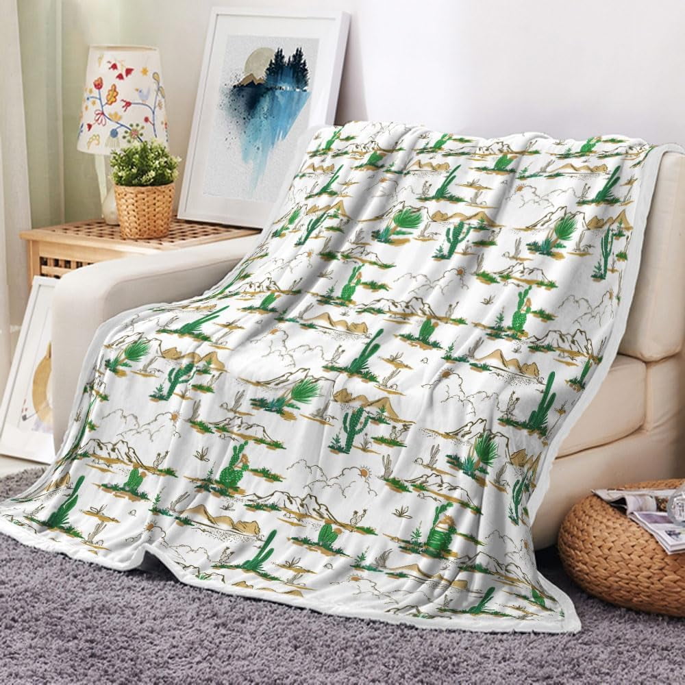 Western Cowboy Throw Blankets, Wild West Cowboy Ride Horse Desert ...
