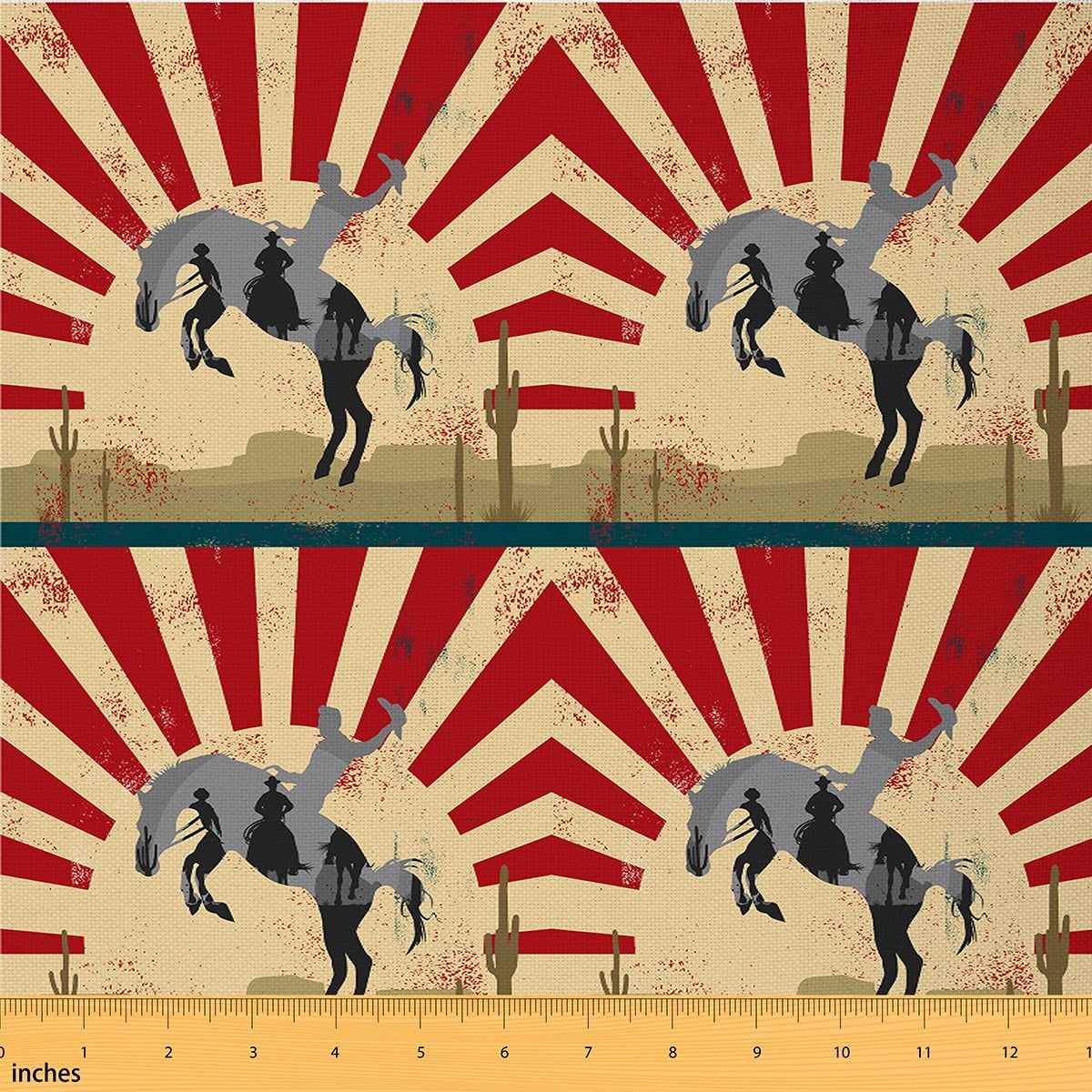 Western Cowboy Upholstery Fabric,Retro Western Decor Fabric by the Yard ...