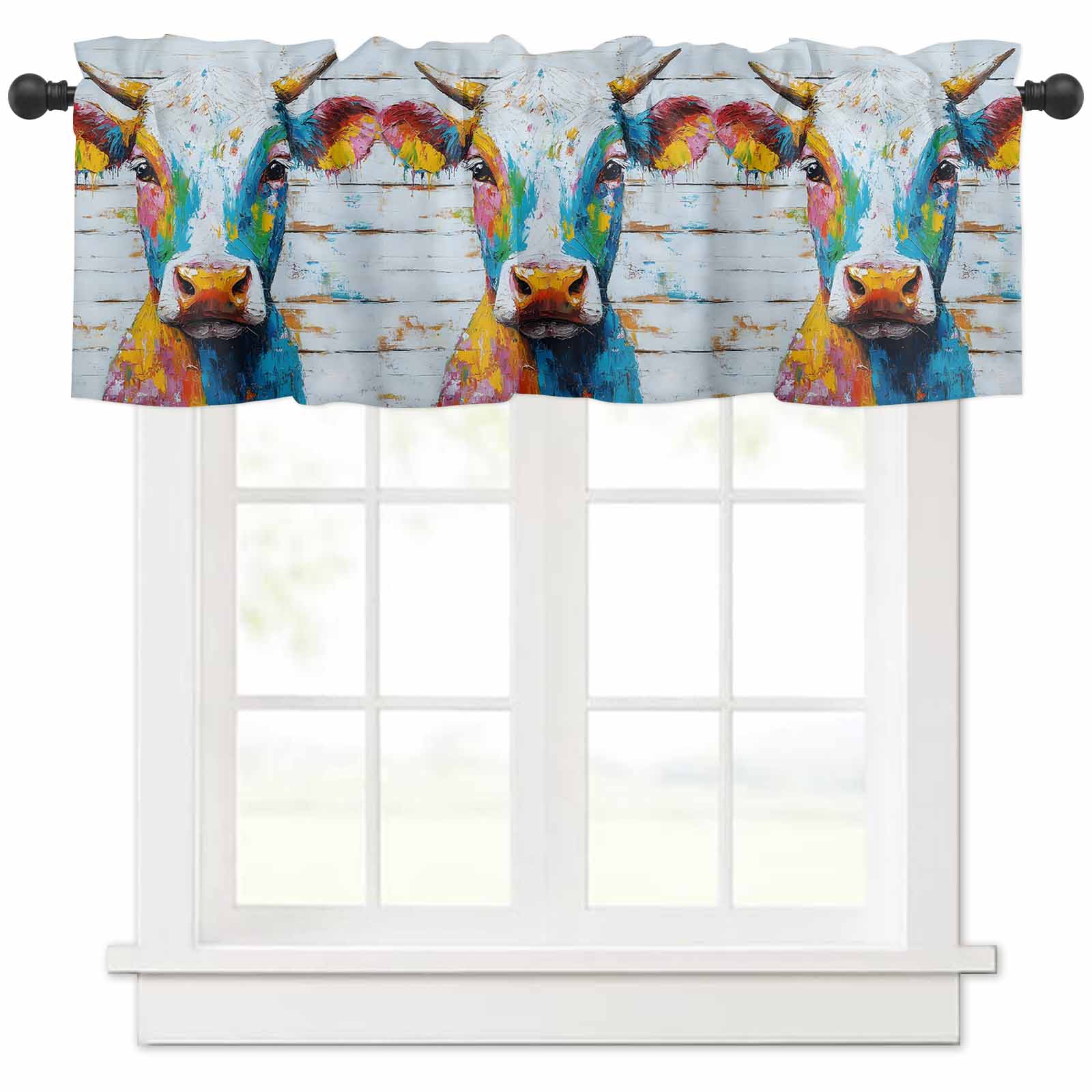 Western Cowboy Valances for Windows Farmhouse Kitchen Curtains Valances ...