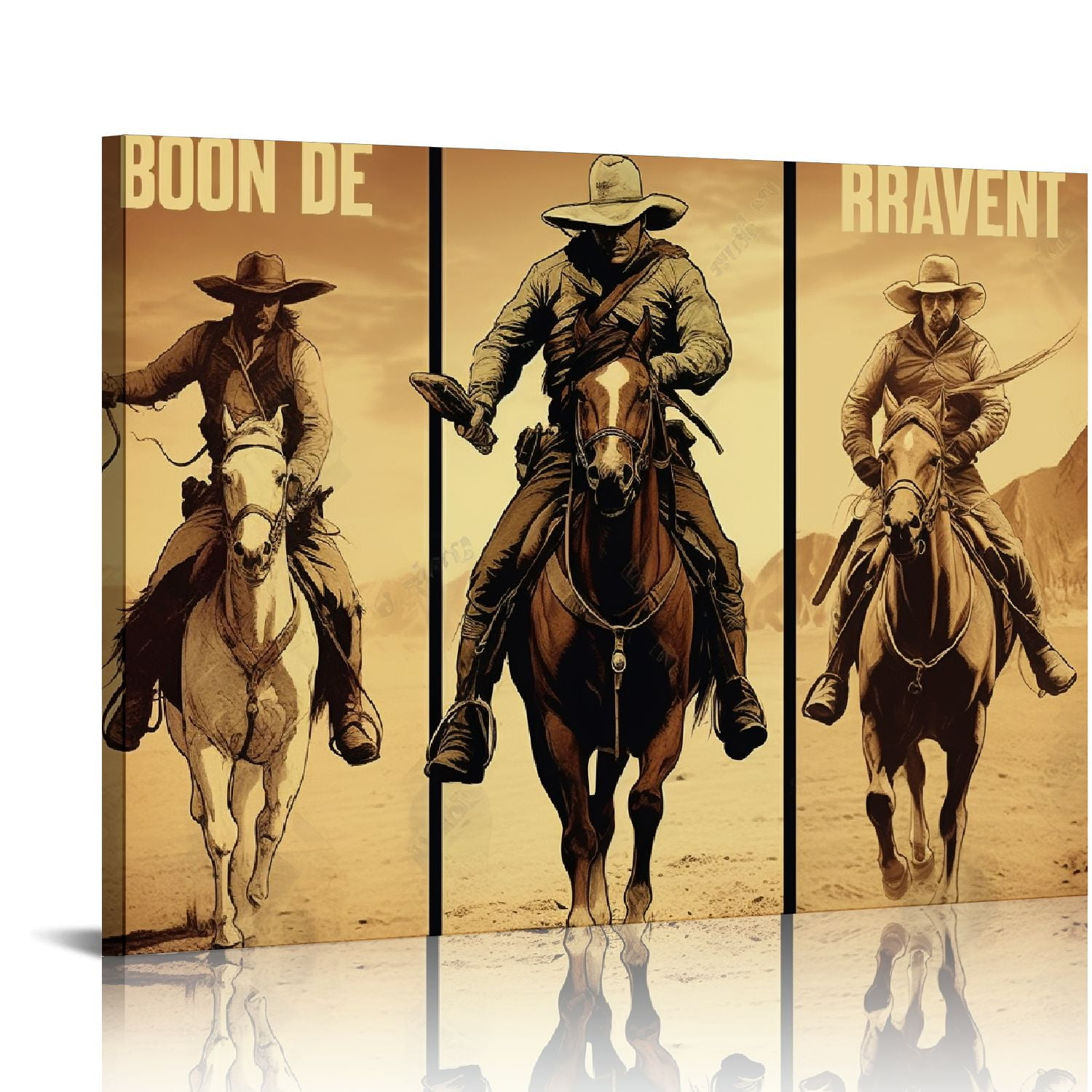 Western Cowboy Wall Art Rustic Cowboys Pictures Wall Decor Vintage ...
