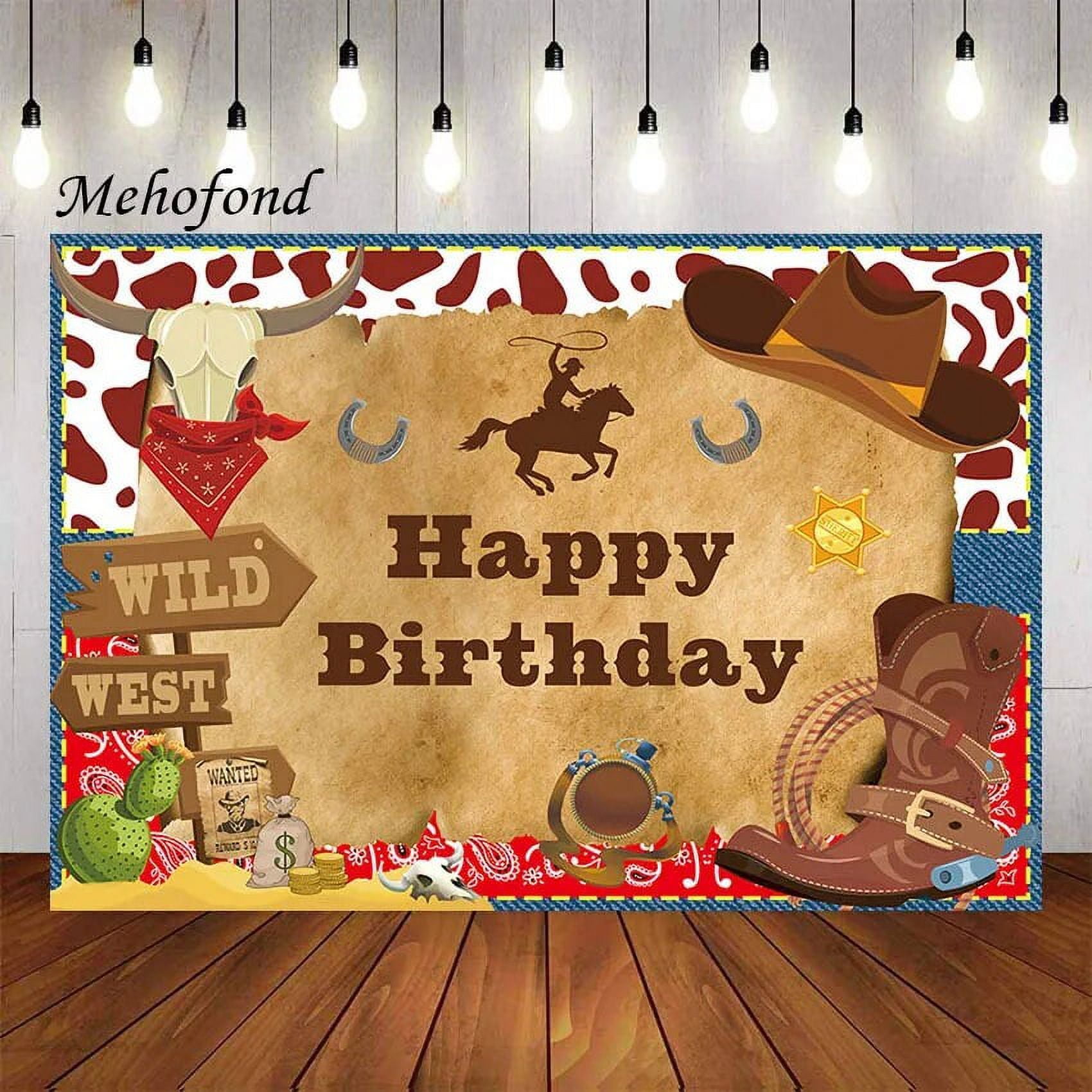 Western Cowboy Wild West Boys Birthday Party Cake Table rations ...