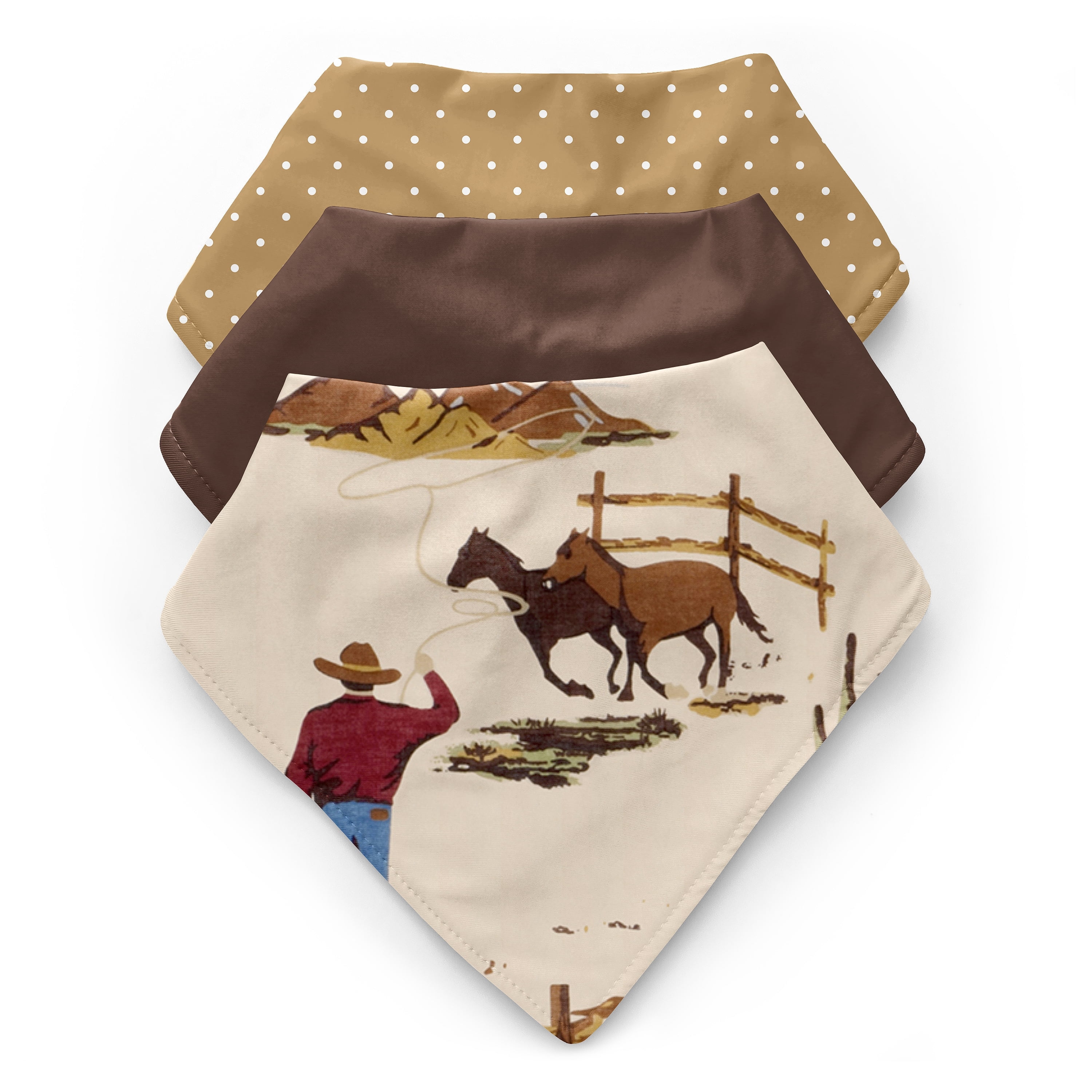Sweet Jojo Designs - 3 Pack Set of Western Cowboy Themed Baby Bibs, Cow ...