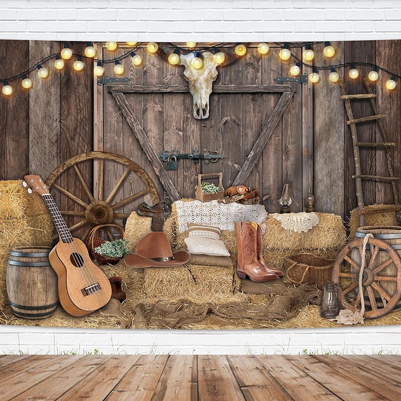 Western Cowboys Backdrop Wild West Vintage Wooden Barn Door Saloon ...