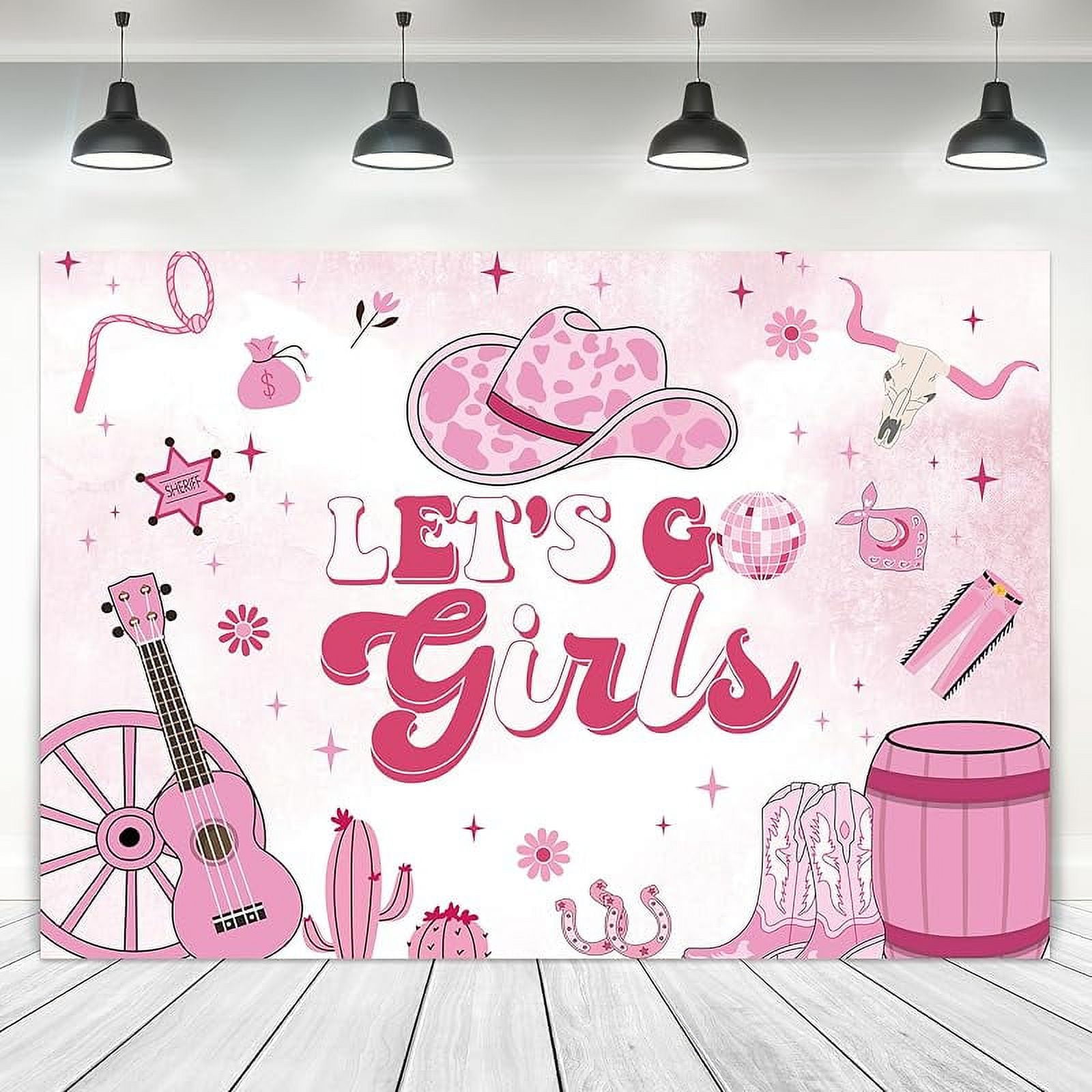 Western Cowgirl Backdrop Pink Wild West Rustic Retro Country Guitar ...