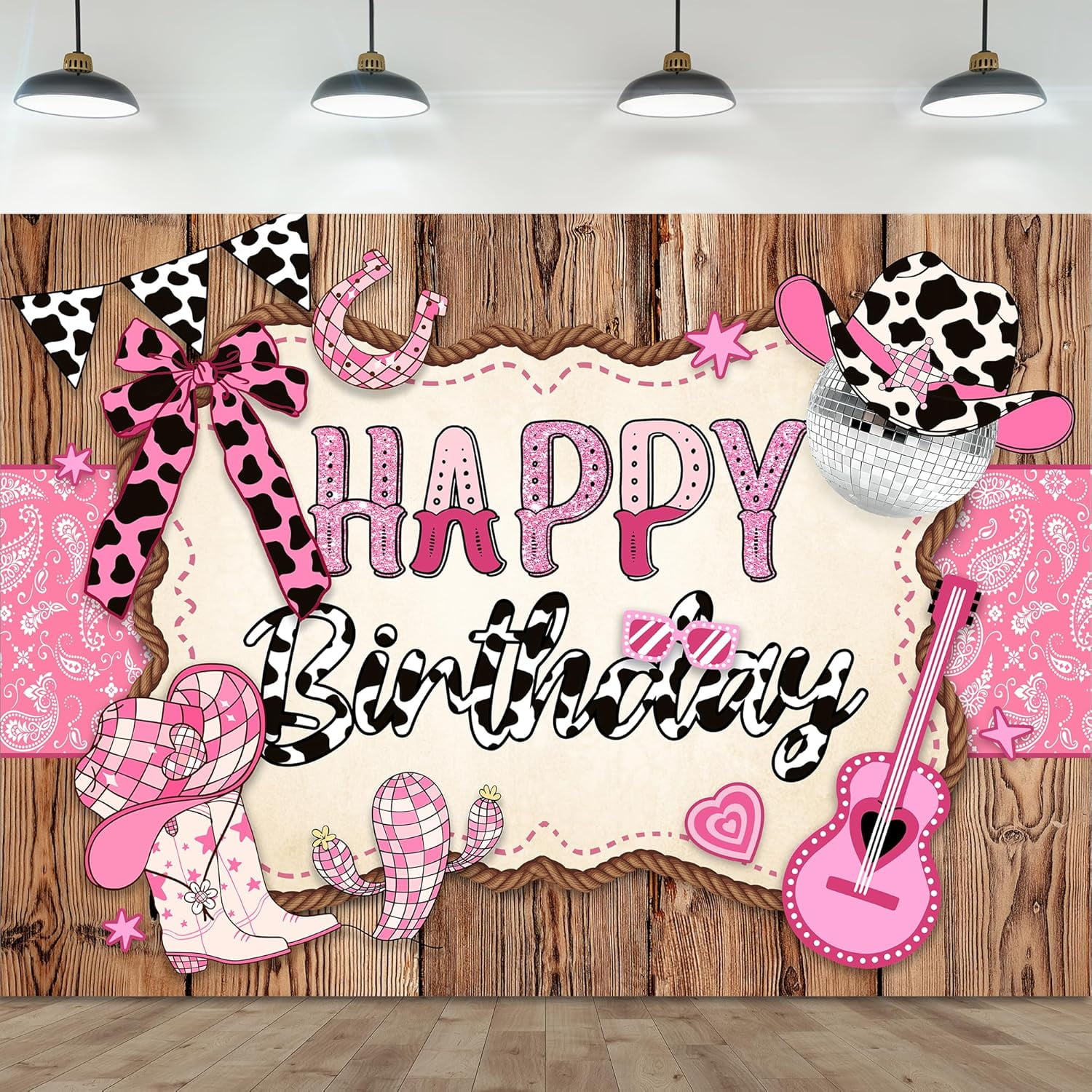 Western Cowgirl Birthday Backdrop for Girls Party Decorations Rustic ...