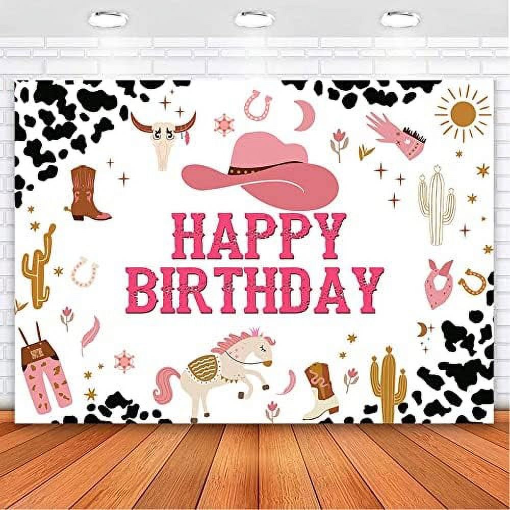 Western Cowgirl Birthday Backdrop Wild West Girl Birthday Party Decorations for Photography ...