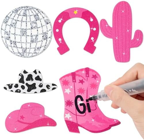 Western Cowgirl Glitter Cutouts- 100Pcs Cowboy Theme DIY Paper Cuts ...