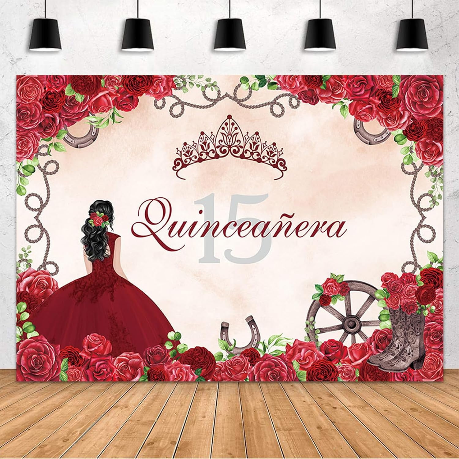 Western Cowgirl Quinceanera 15th Birthday Backdrop Mexican Fiesta Bday ...