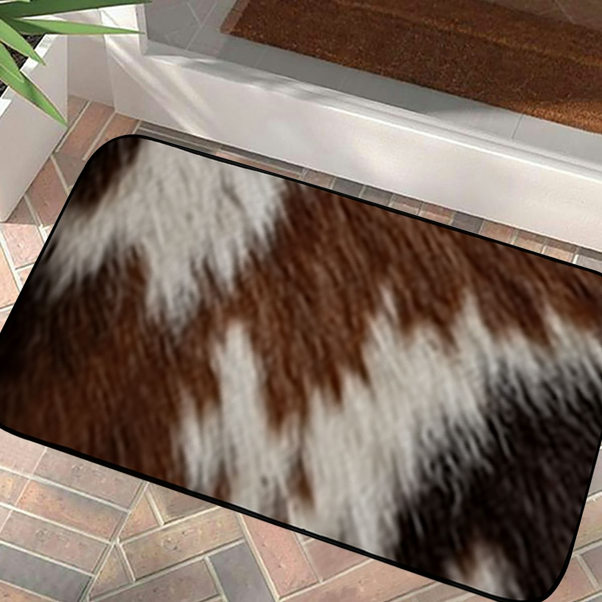 Western Cowhide Bath mat Cow Print Bathroom Rugs Farmhouse Highland ...