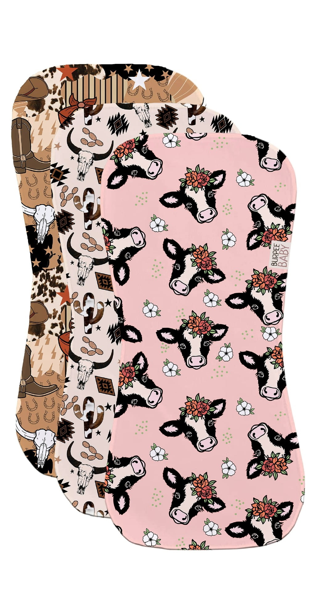 Western Cowprint Nashville Cow Burp Cloth 3 Pack by Burpee Baby ...