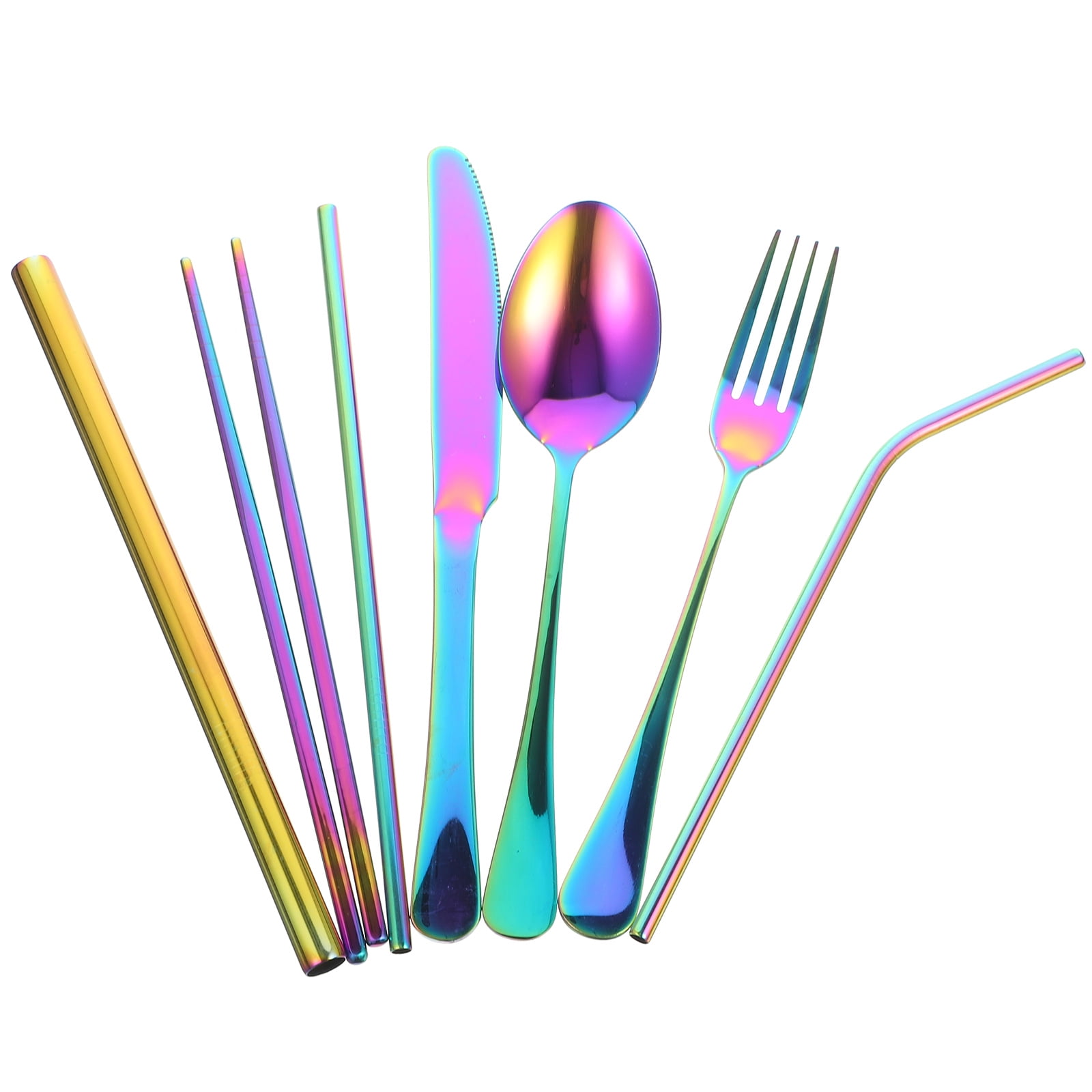 Raindrops Assorted Color Stainless Steel Camping Cutlery Set for Kids ...