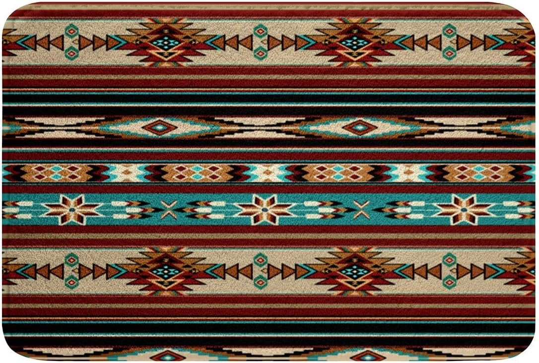 Western Decor Area Rug Carpet Aztec Bathroom Rugs Cowboy Cowgirl ...