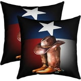 Western Decor Reversible Throw Pillow Covers for Kids Wild West Cowboy ...