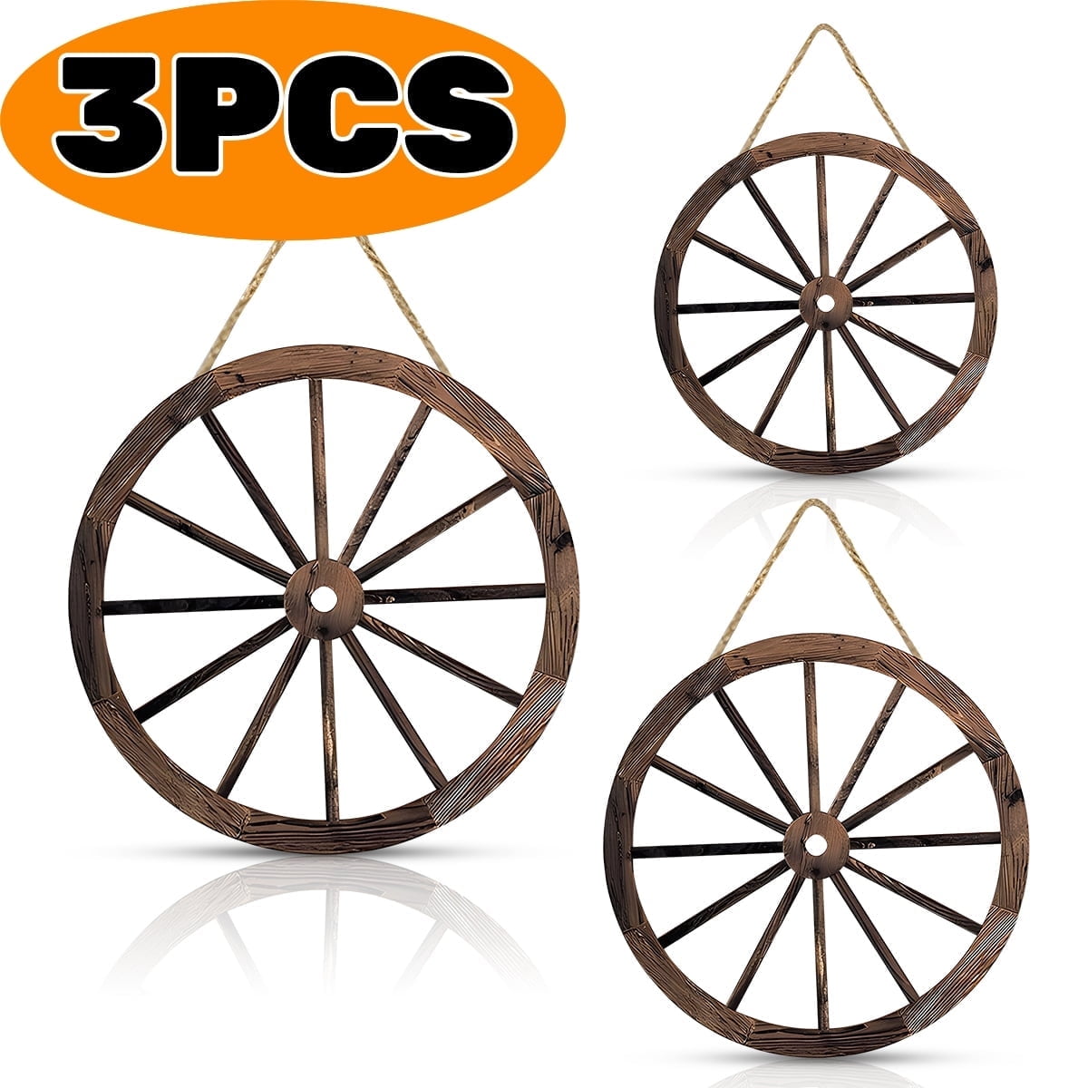 Western Decor Rustic Farmhouse Decor Wooden Wagon Wheel Hanging Wall ...
