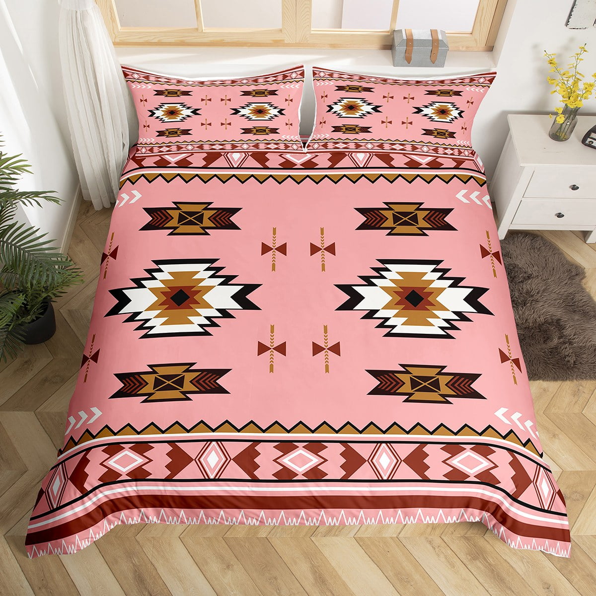 Western Decor,Vintage Exotic Indian Geometry Duvet Cover Boho Western ...