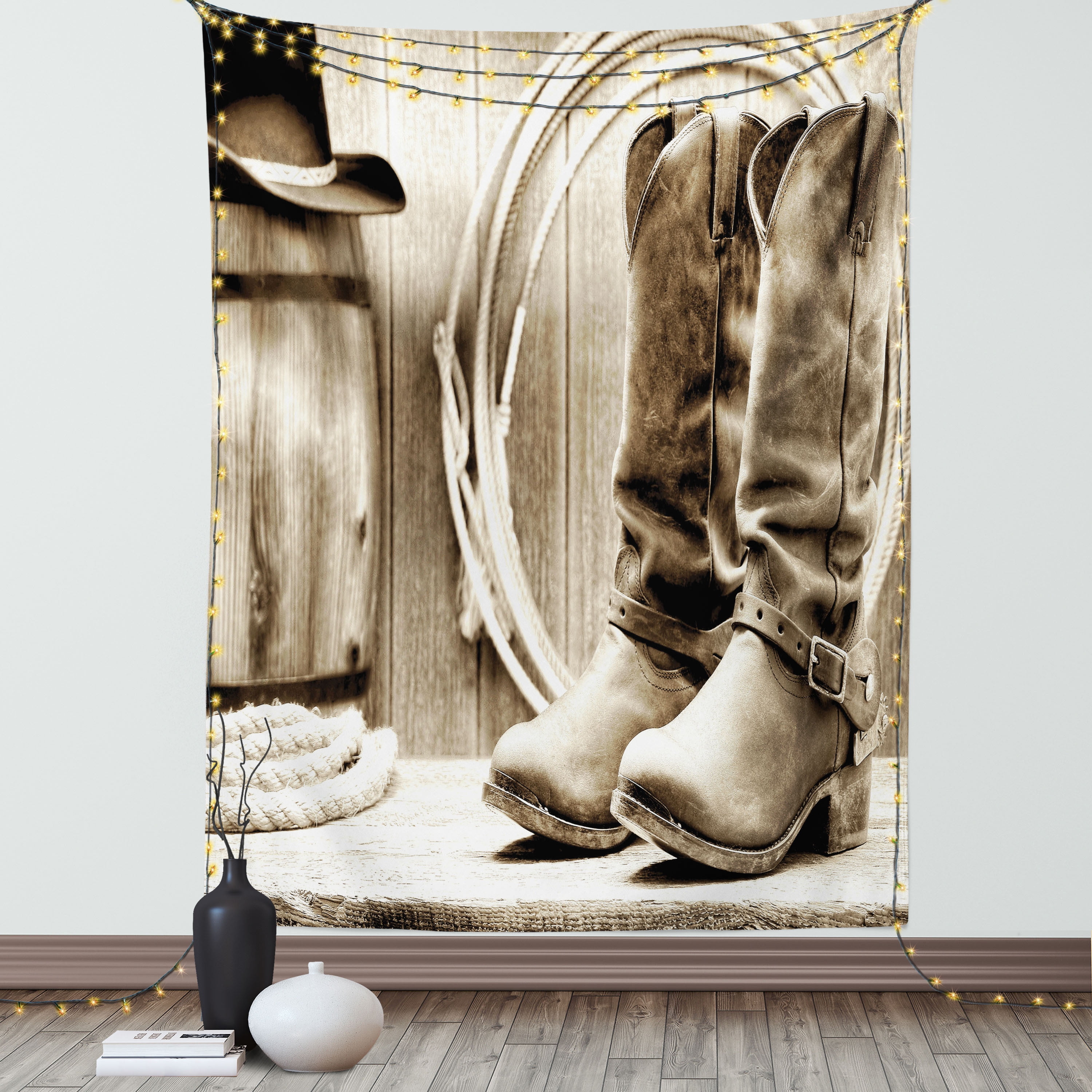 Western Decor Wall Hanging Tapestry, Traditional Rodeo Supplies with ...