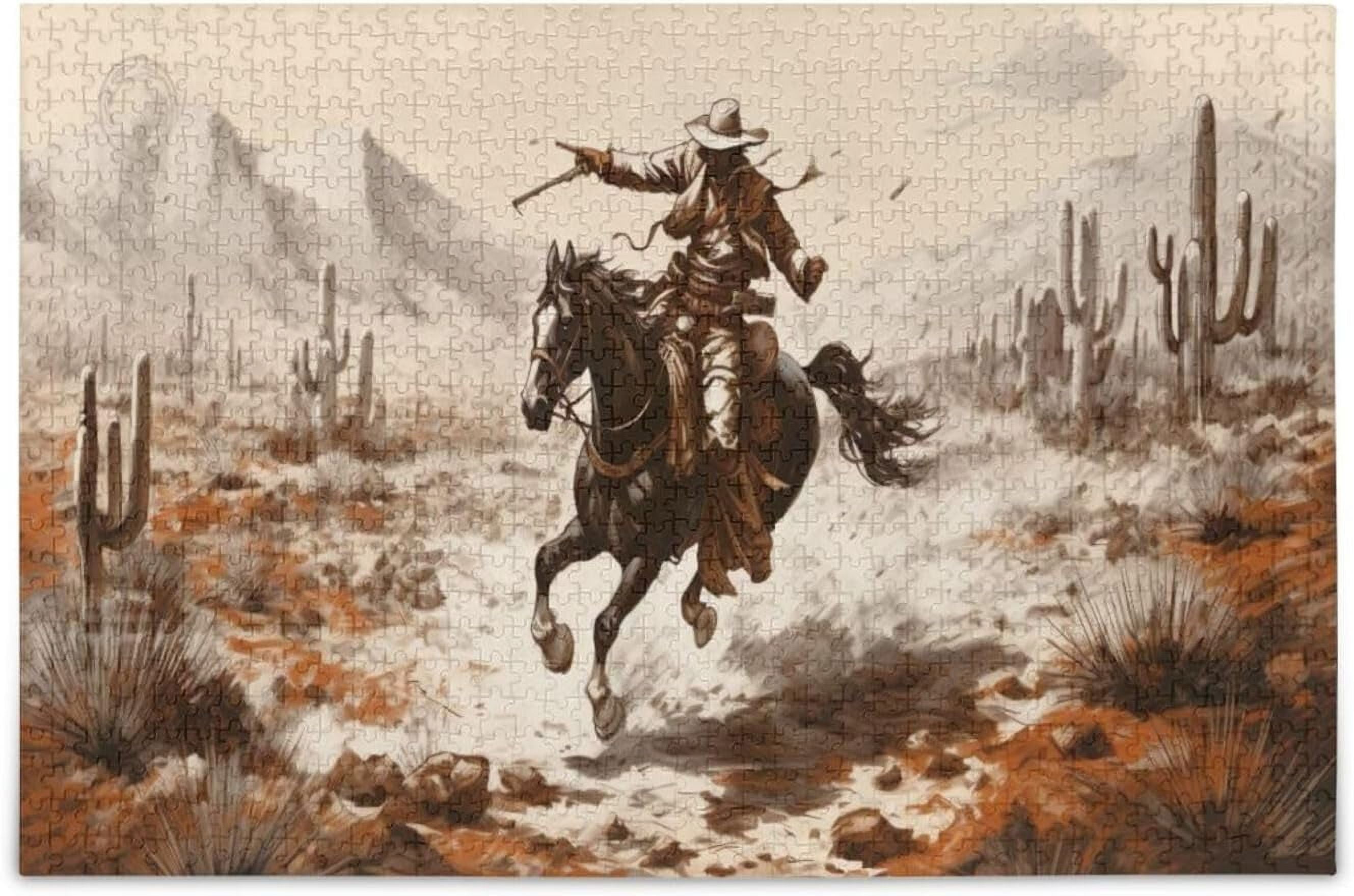 Western Desert Cowboy Jigsaw Puzzles 1000 Pieces, Puzzles for Adults ...
