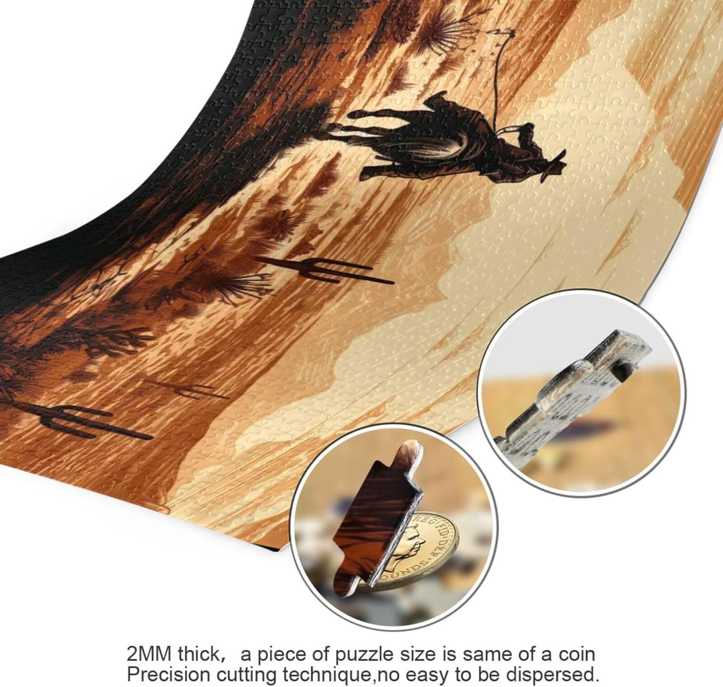 Western Desert Cowboy Wooden Jigsaw Puzzles, Intellectual Entertainment ...
