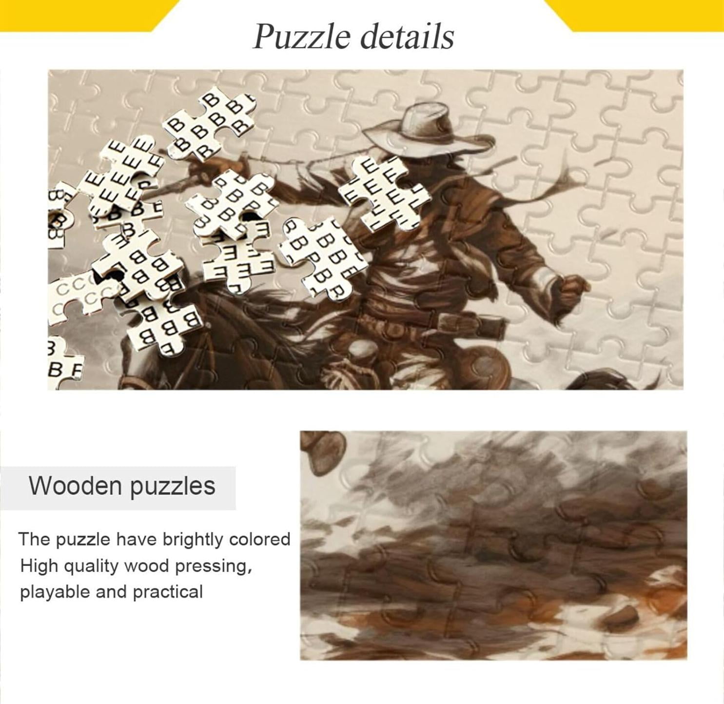 Western Desert Cowboy Wooden Jigsaw Puzzles, Intellectual Entertainment ...