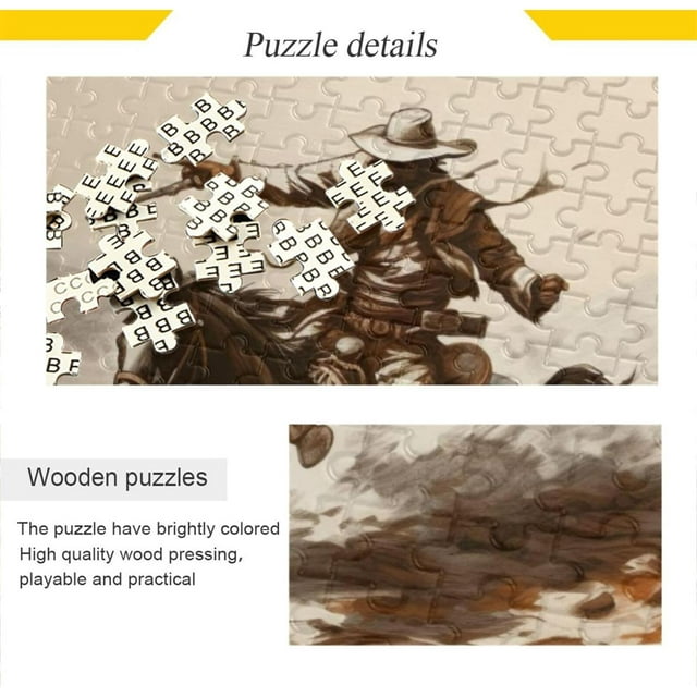 Western Desert Cowboy Wooden Jigsaw Puzzles, Intellectual Entertainment ...