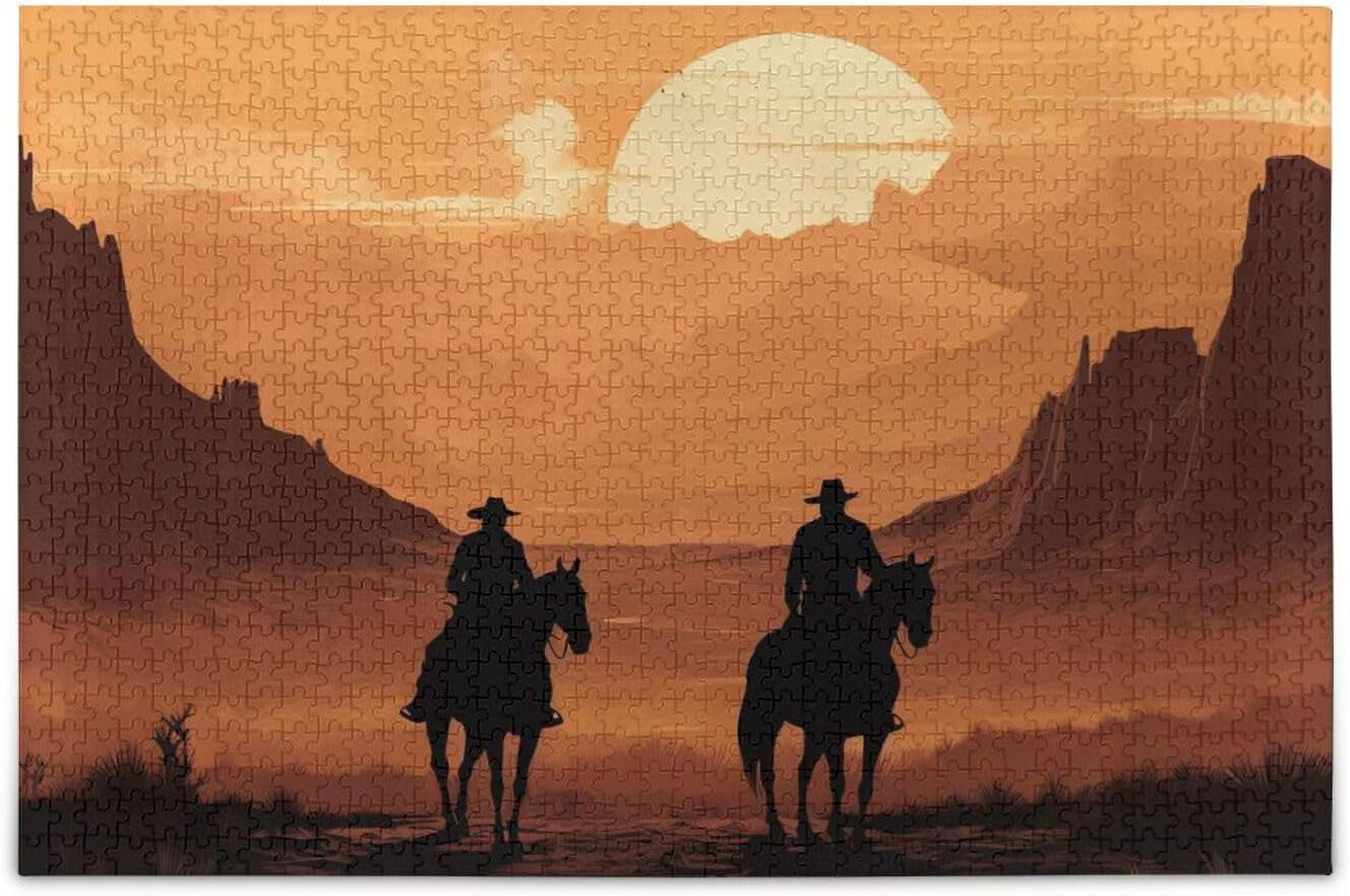 Western Desert Cowboy Wooden Jigsaw Puzzles, Intellectual Entertainment ...