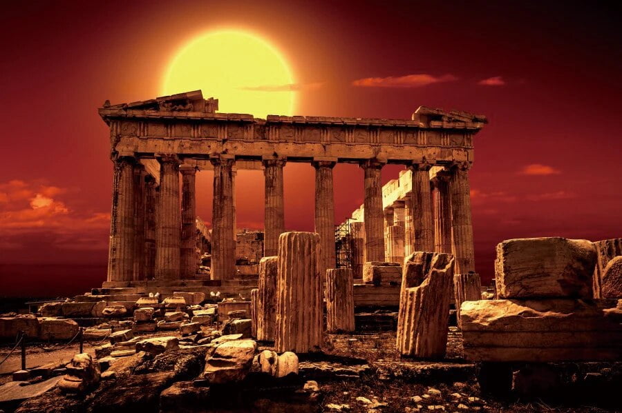 Western Desert Photography Backdrop Greek Ancient Architecture Greek ...