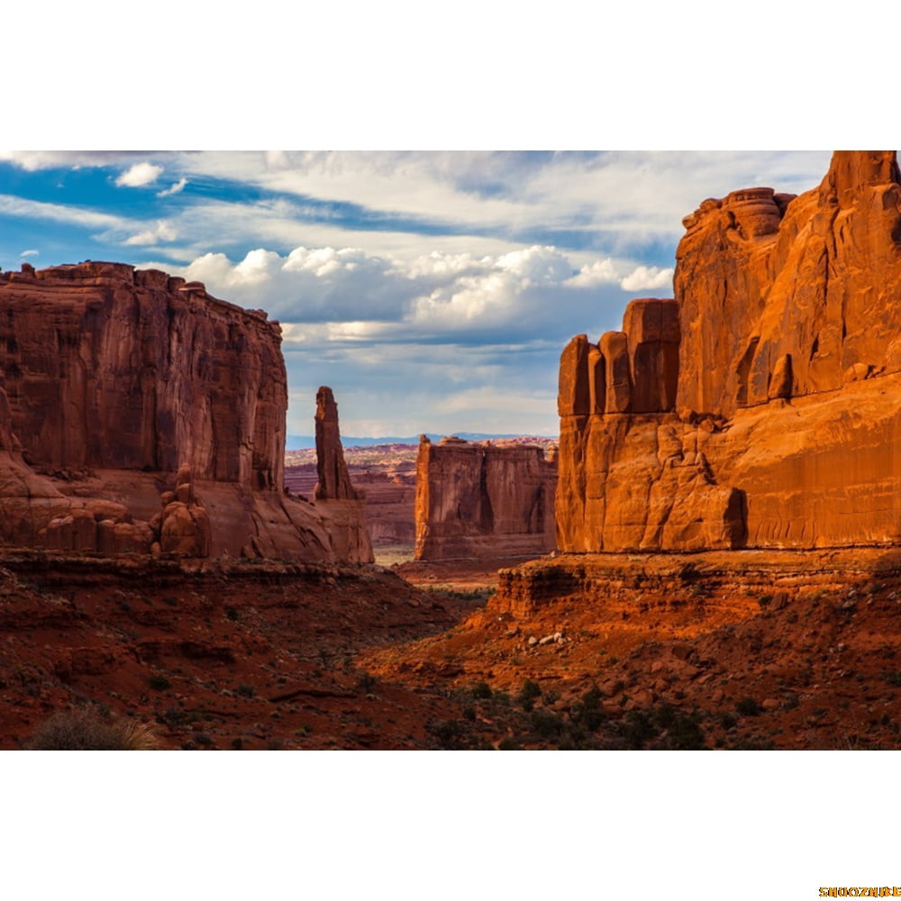 Western Desert Sce Photography Backdrop Dusk Desert Cactus Mountain ...