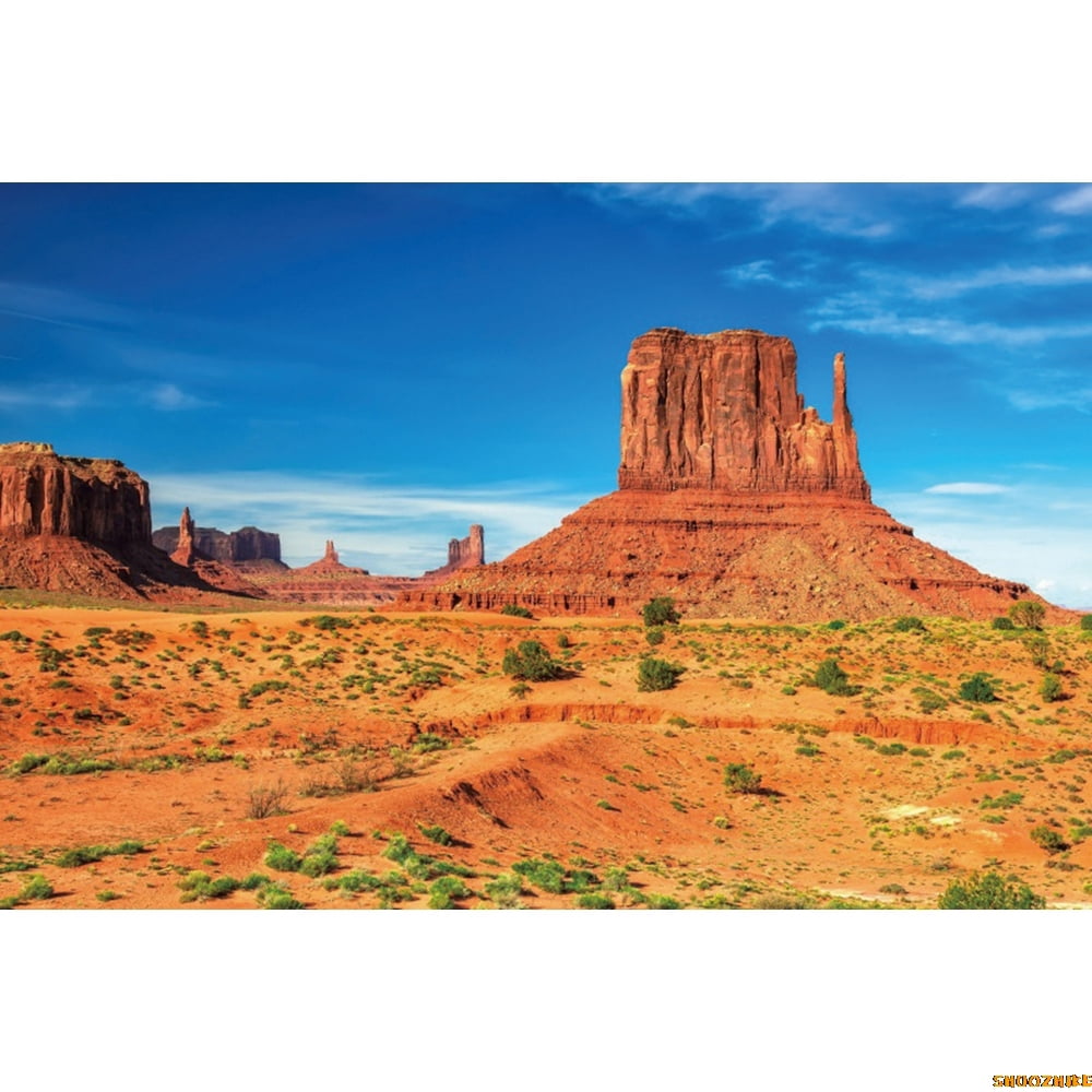 Western Desert Sce Photography Backdrop Dusk Desert Cactus Mountain ...