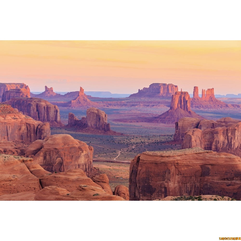 Western Desert Sce Photography Backdrop Dusk Desert Cactus Mountain ...